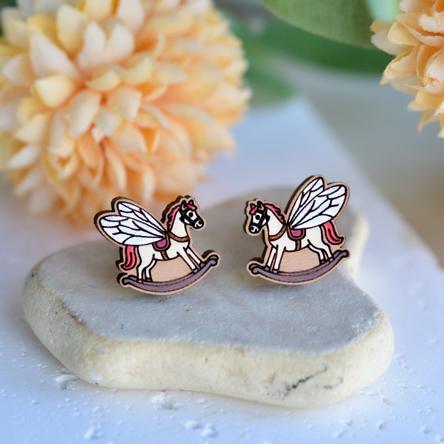 Alice in Wonderland Rocking Horse Fly Earrings – Robin Valley Official ...